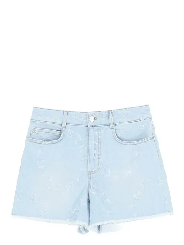 Stella McCartney Laser Logo Denim Shorts - White