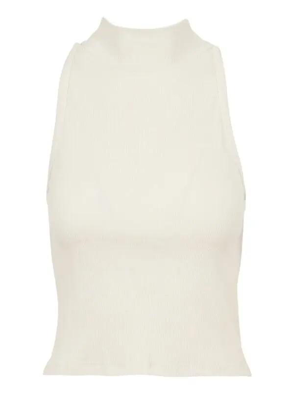 IRO PARIS High Neck Sleeveless Ribbed Knit Top - White