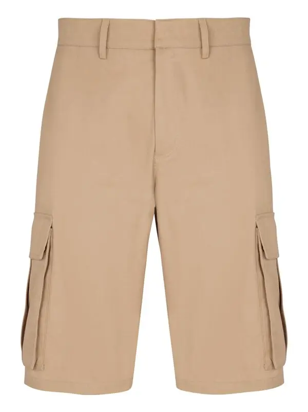 Balmain Cotton Canvas Cargo Bermuda Shorts - Beige