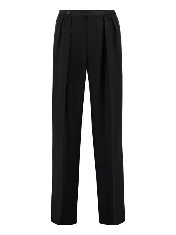 Aspesi High-waisted Wide-leg Trousers - Black