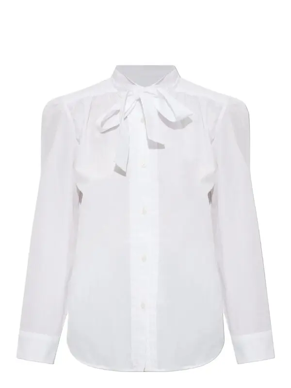 R13 Tie-collar Button-up Shirt - White