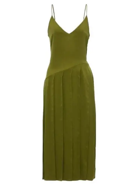 J.W.ANDERSON Ribbon-panel Midi Dress - Bright Olive