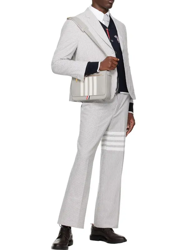 Thom Browne 4-bar Striped Tailored Trousers - Medium Gray