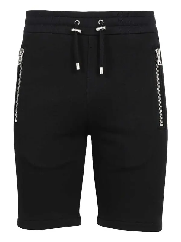 Balmain Logo Embossed Bermuda Shorts - Black