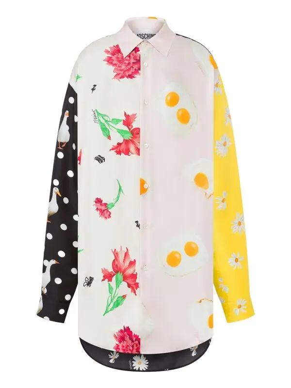 Moschino Patchwork Print Button-up Shirt - Multicolore