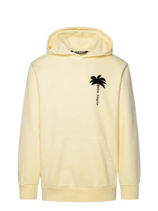 Palm Angels Logo Printed Hoodie - Nude