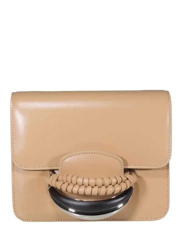 Chloé Kattie Foldover Crossbody Bag - Nude