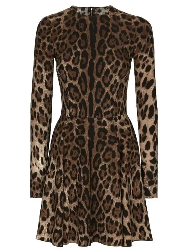 Dolce & Gabbana Leopard Print Mini Dress - Black