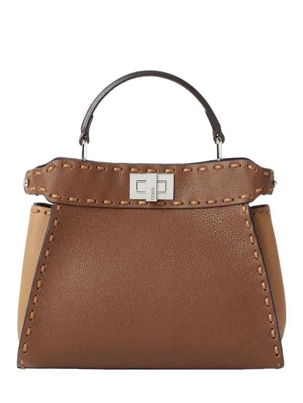 Fendi Multicolor Selleria Bag With 220 Hand-sewn Topstitches - Brown