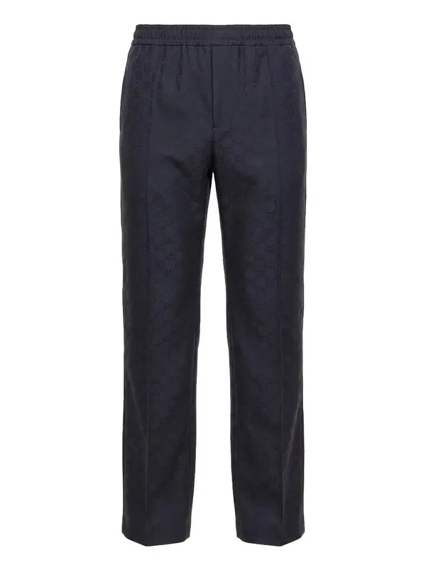 Gucci Monogrammed Straight-leg Pants - Black