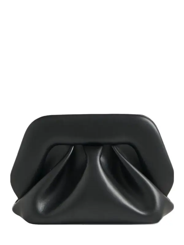 THEMOIRE Small Bios Ruched-top Clutch Bag - Black
