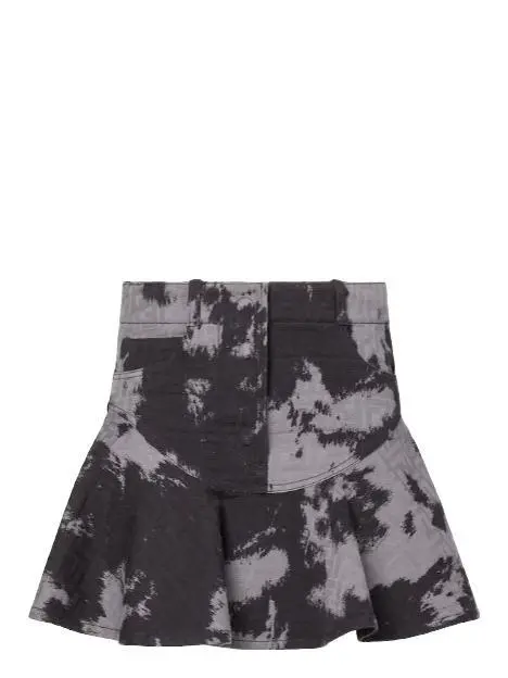 Fendi Ff Animalier Jacquard Denim Mini Skirt - Black