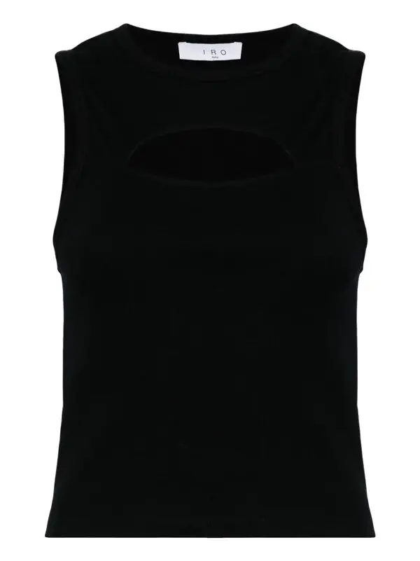 IRO PARIS Round Collar Cutout Vest - Black