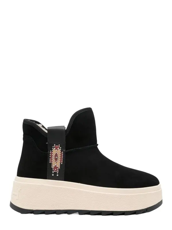 Ash Round-head Short Boots - Black