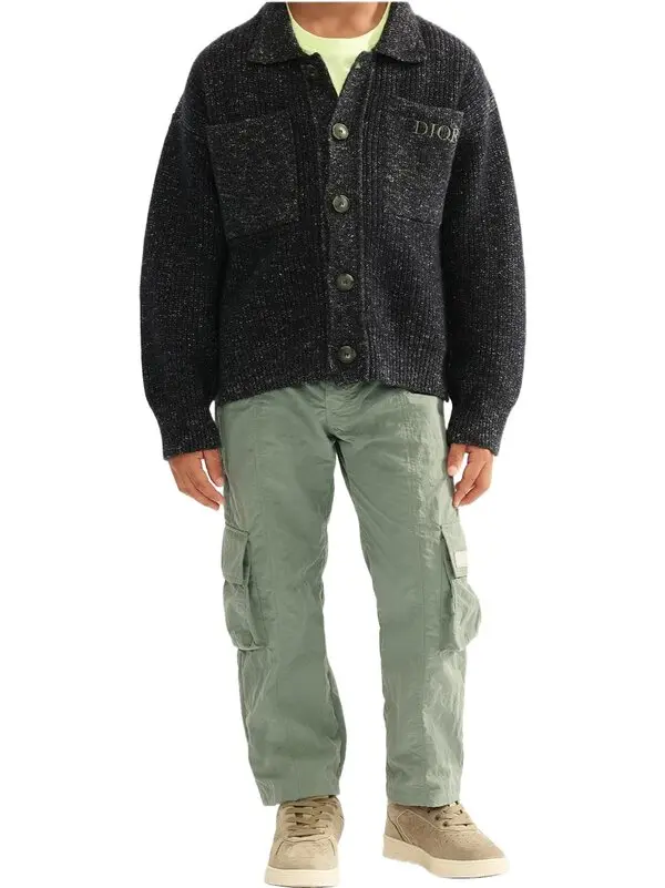 Dior Long-sleeved Cardigan - Dark Blue And Gray