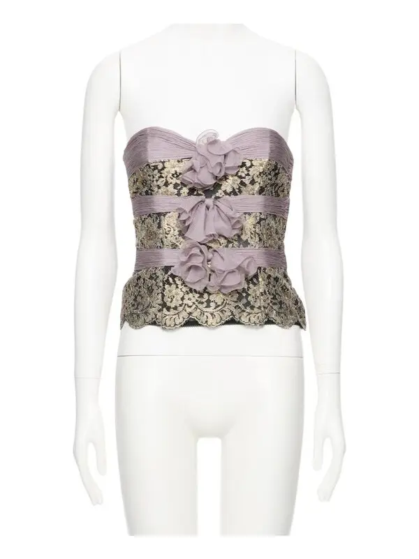 Valentino Garavani Strapless Bow Detailed Top - White