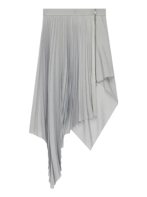 Givenchy Asymmetrical Pleated Skirt With 4g Logo Belt - Cloud Gray