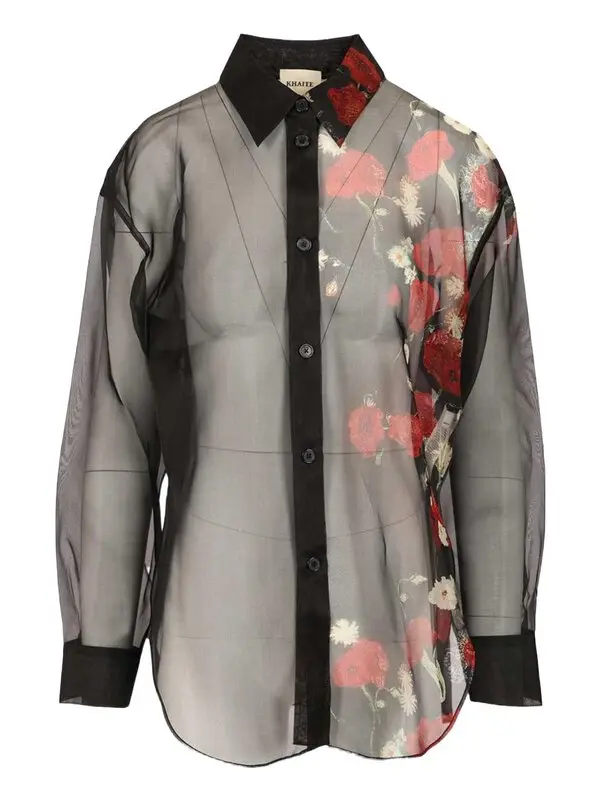 Khaite Floral Printed Long Sleeve Shirt - Multicolor