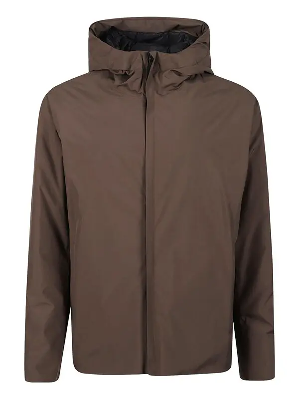 Herno Hooded Zip-up Jacket - Brown