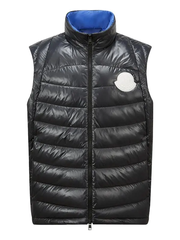 Moncler Logo Patch Down Vest - Grey