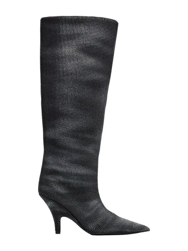 Alexander Wang Crystal Embellished Pointed Toe Boots - Grey Aged