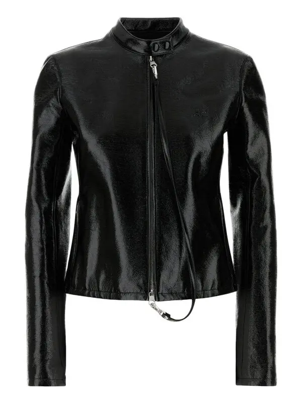 COURREGES City Cropped Biker Jacket - Black