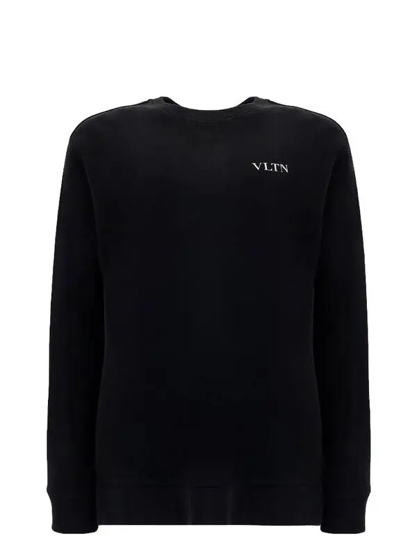 Valentino Garavani Long Sleeve Crewneck Sweatshirt With Logo Detail - Black