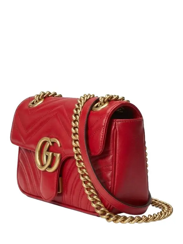 Gucci Matelassé Mini Shoulder Bag - Red