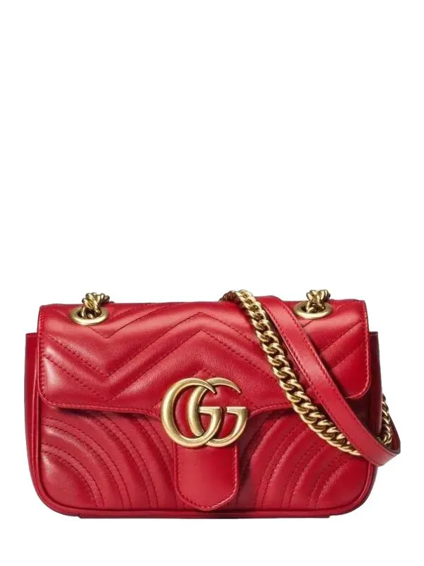 Gucci Matelassé Mini Shoulder Bag - Red