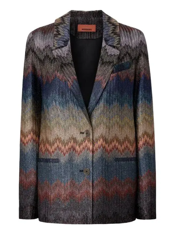 Missoni Single-breasted Blazer With Glitter Print - Black