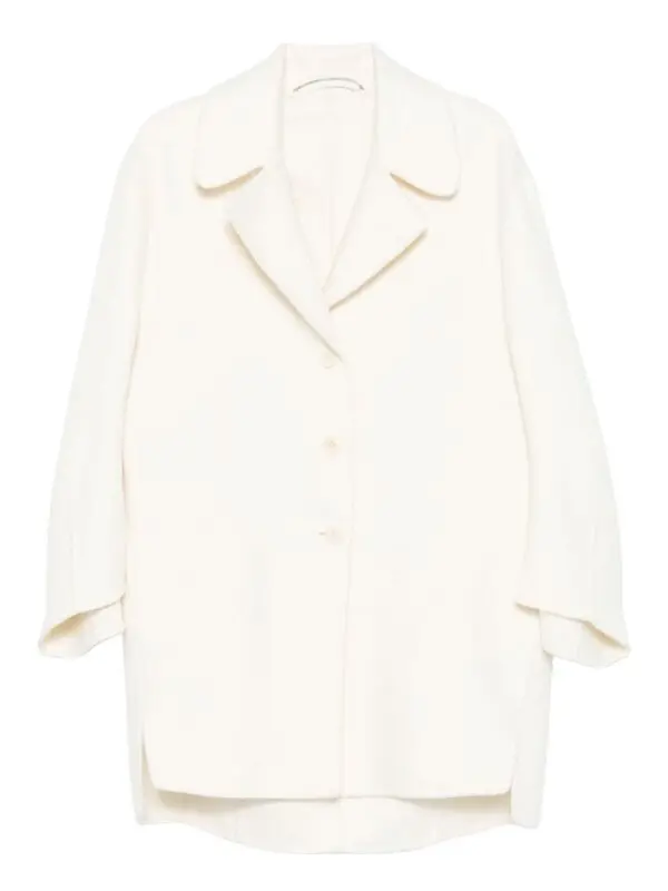 Ermanno Scervino Single-breasted Collared Coat - White