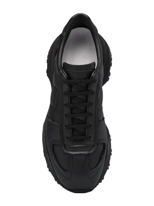 MAISON MARGIELA 50-50 Lace-up Calfskin Sneakers - Black