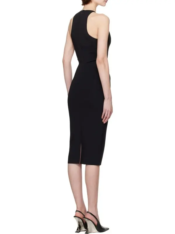 MUGLER Sleeveless Star Cut-out Midi Dress - Black