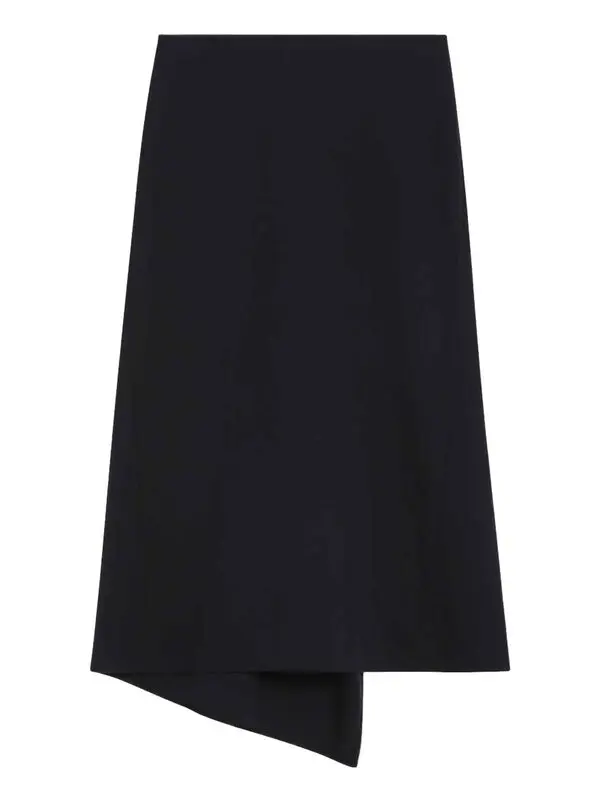 Victoria Beckham Asymmetrical Midi Skirt - Black
