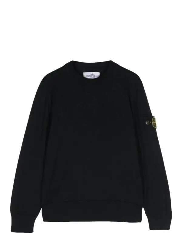 Stone Island Crew Neck Sweater With Long Sleeves - Navy