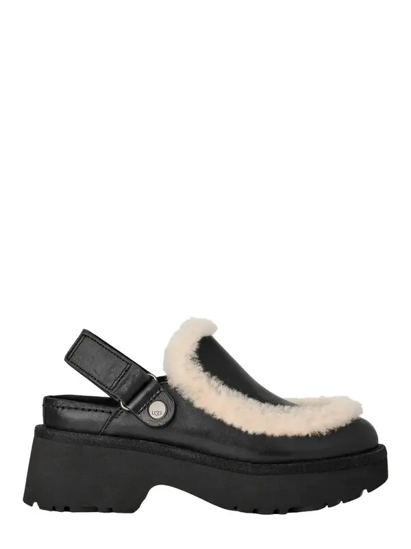 UGG 51mm Esmee Fur Trim Mules - Black