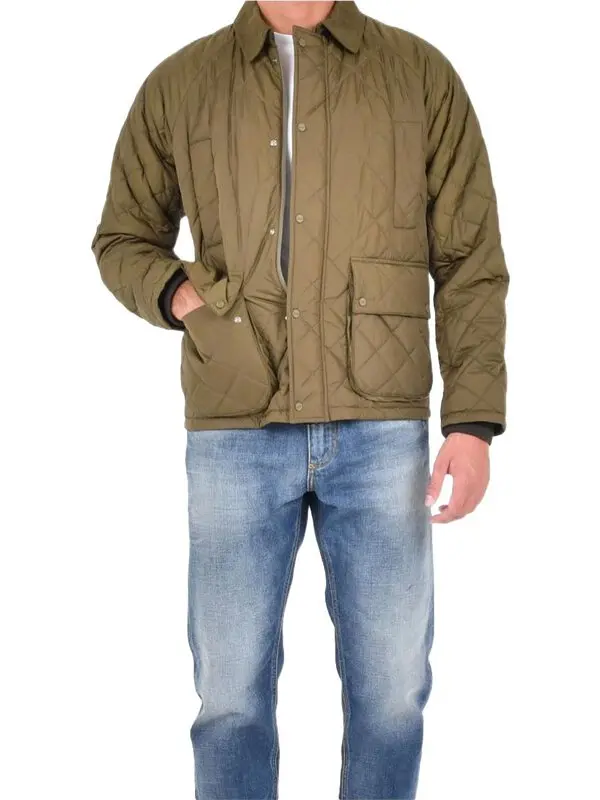 Herno Diamond Quilted Jacket With Flap Pockets - Green