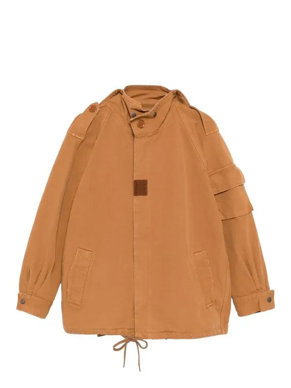 MAISON MARGIELA Cotton Zip-up Jacket With Drawstring Hem - Brown