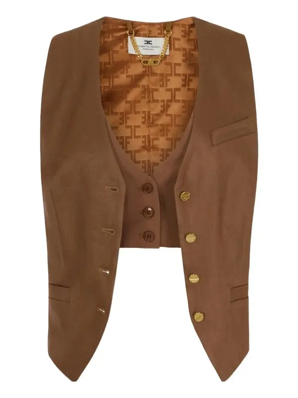 Elisabetta Franchi Crêpe Waistcoat - Leather