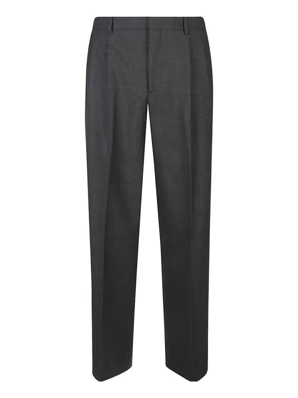 SUNFLOWER Wide Pleated Tailored Trousers - Black