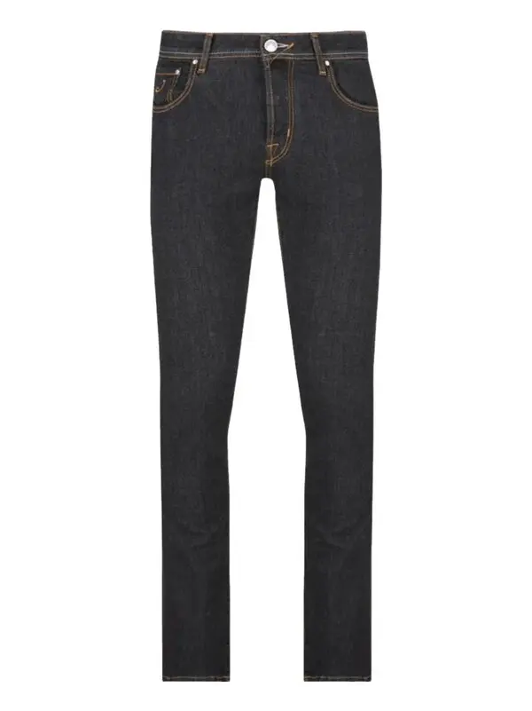 Jacob Cohen Five-pocket Jeans With Contrast Stitching - Dark Blue