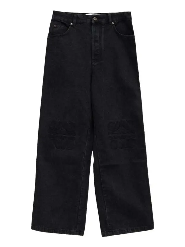 Loewe Anagram Baggy Wide Leg Jeans - Black