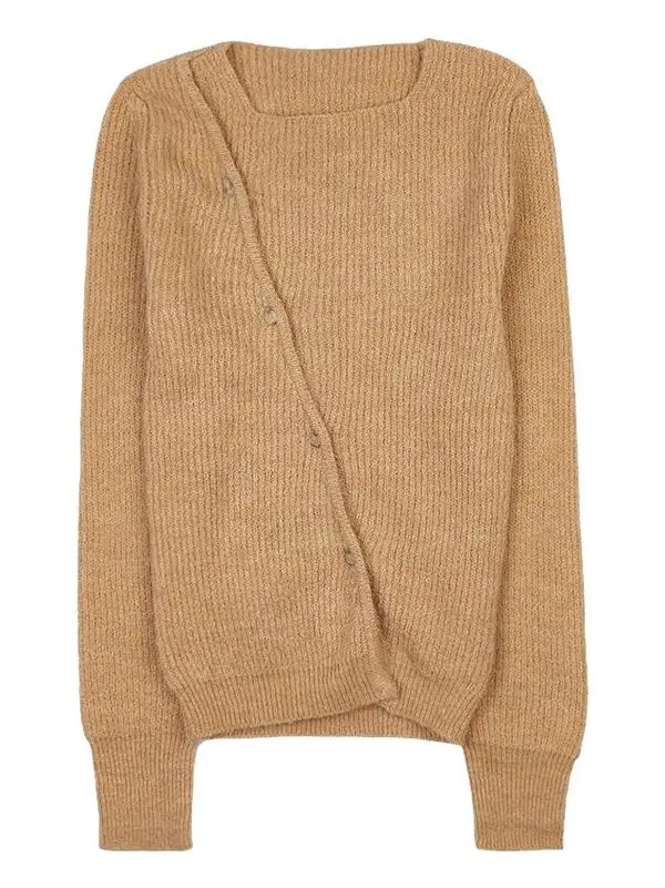 Jacquemus Le Papier" Asymmetrical Button Front Sweater - No