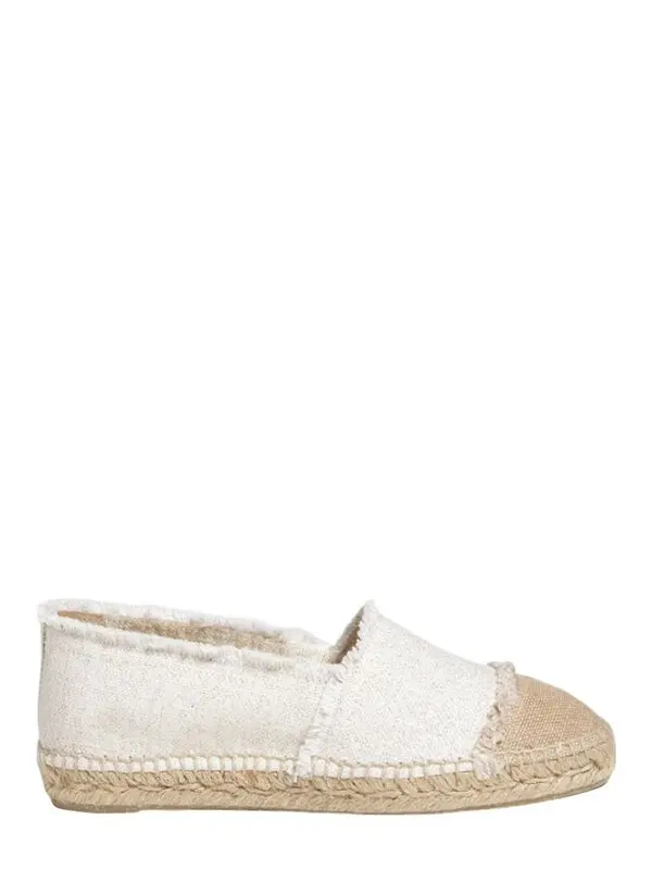 CastaÑer Logo Espadrille Flats - White