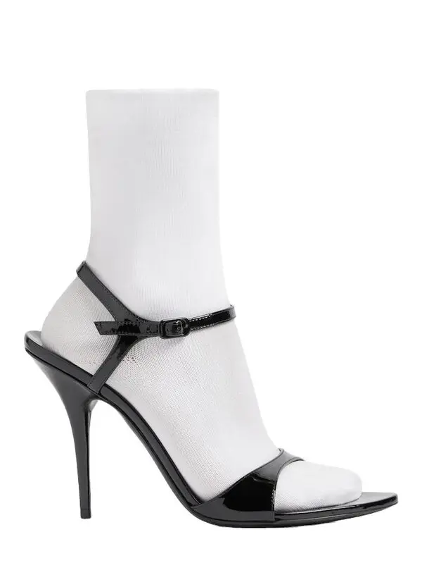 Balenciaga Avenue Sock Heeled Sandals - Black/white