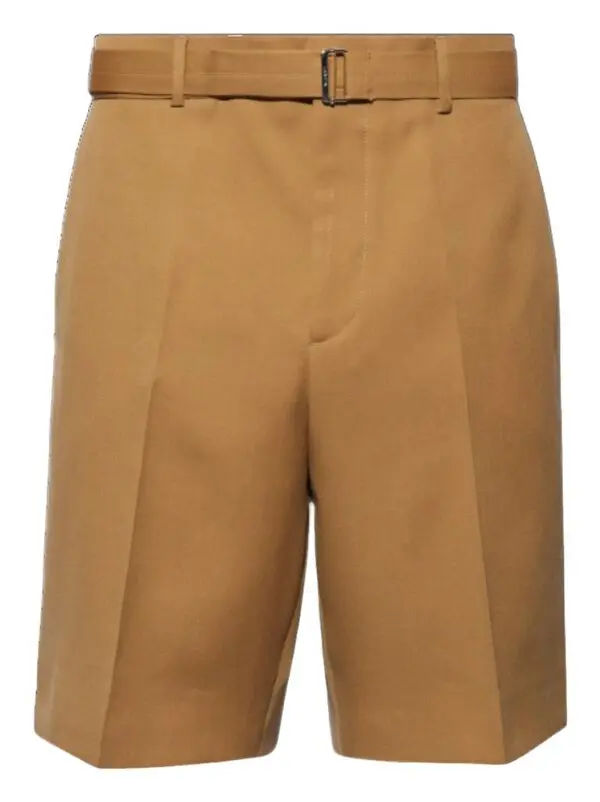 LANVIN Pressed Crease Belted Shorts - Brown