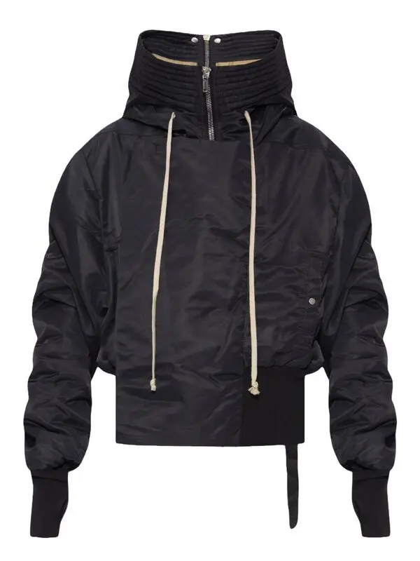 Rick Owens Alice Wide Funnel Neck Parka - Black