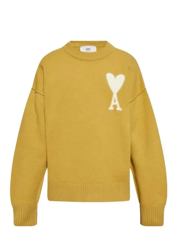 Ami Long-sleeved Crewneck Jumper - Yellow