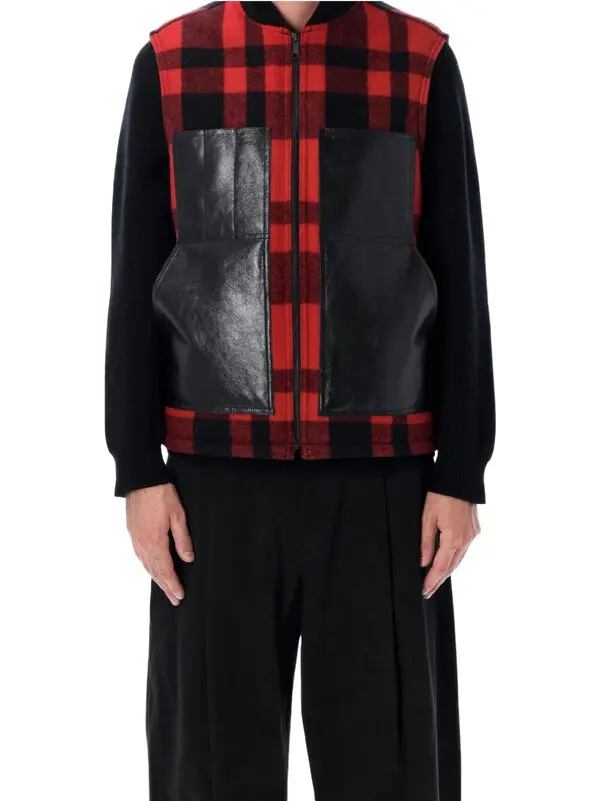 Junya Watanabe Checked Zip-up Jacket - Black
