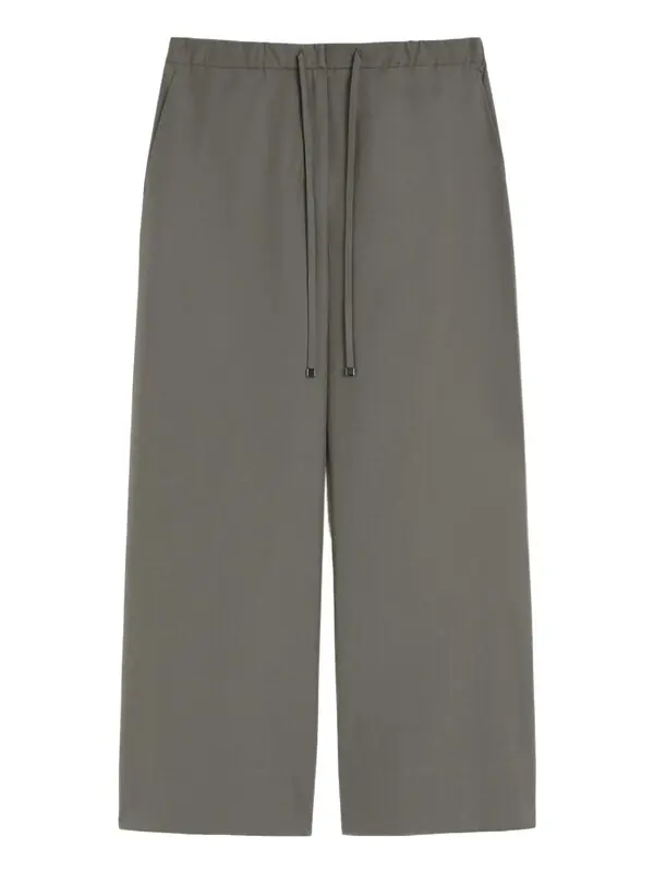 Max Mara Cotton Drawstring Trousers - Medium Gray